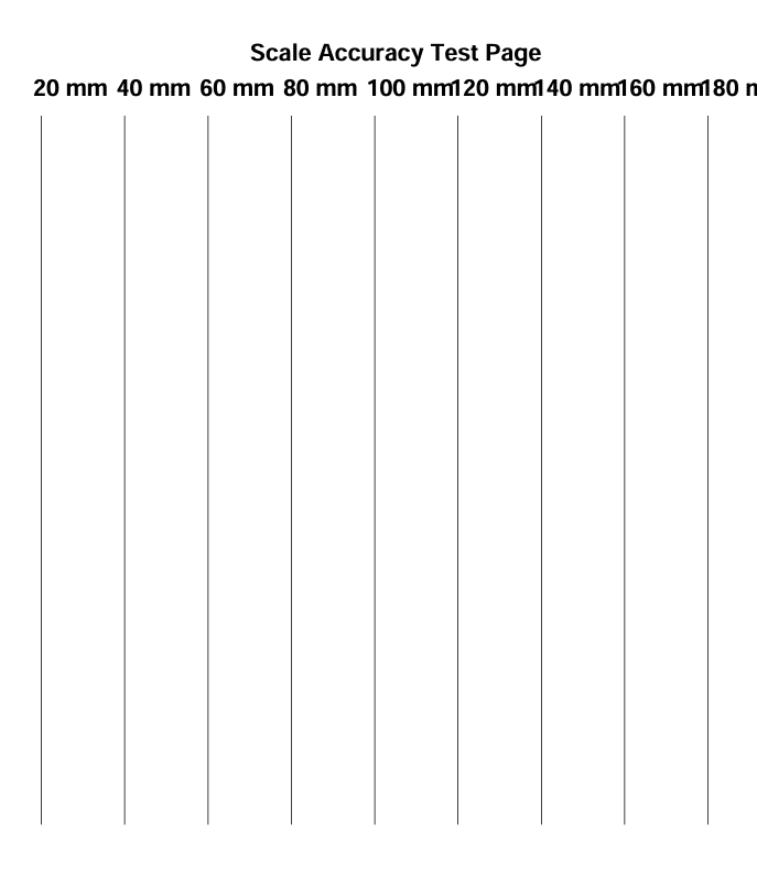 Scale Accuracy Printer Test Page - PrintTester
